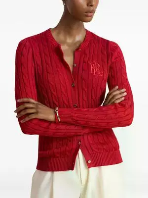 Ralph Lauren Embroidered Cable Knit Cardigan