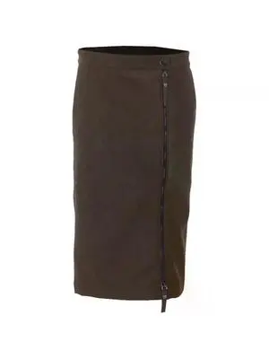 Pinko Asymmetric Zip Leather Skirt