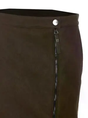Pinko Asymmetric Zip Leather Skirt
