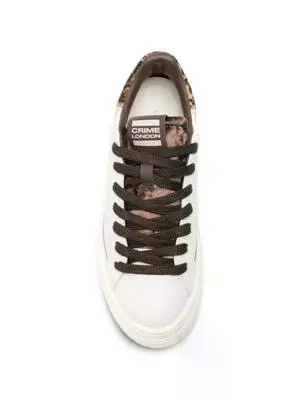 CRIME LONDON New Elevate Leopard-print Leather Sneakers - White