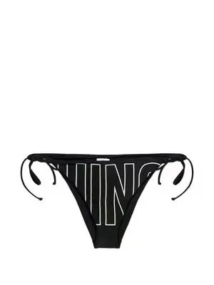 Moschino Logo-print Side-tie Bikini Bottoms - Black