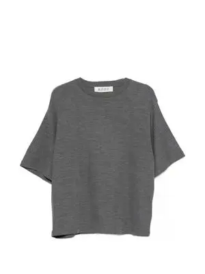RÓHE Crew-neck Wool T-shirt - Grey
