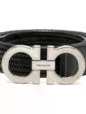 FERRAGAMO Gancini Woven Belt