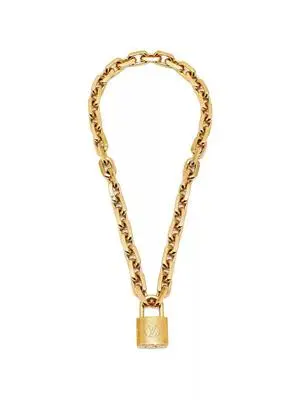 LOUIS VUITTON Edge Cadenas Lock-pendant Necklace - Gold