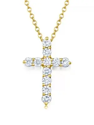 Kwiat 18k Yellow Diamond Cross Pendant Necklace