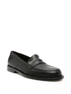 POMME D´OR Leather Penny Loafers - Black