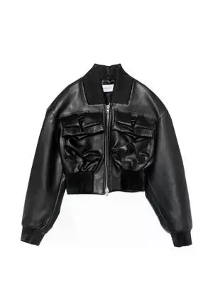 Viktor & Rolf Cropped Pleated-pocket Bomber Jacket