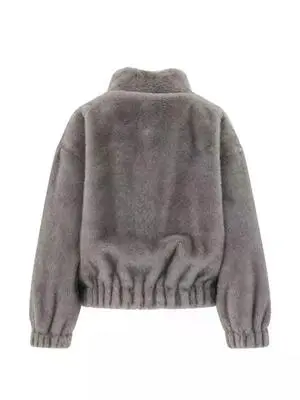 Liu Jo Faux-fur Elasticated-trim Jacket - Grey