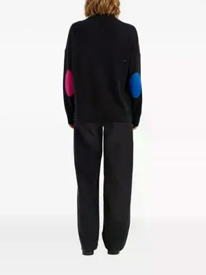 Chinti & Parker Roll Neck Sweater With Contrast Elbow Patches - Blue