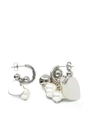 JUSTINE CLENQUET Abbey Heart-pendant Hoop Earrings