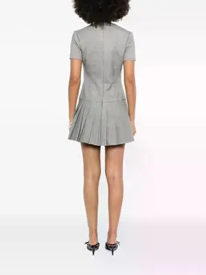 SELF-PORTRAIT Check Pleated Dress
