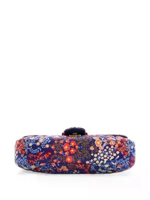 Gucci Gg Marmont Floral Print Cotton Small Shoulder Bag