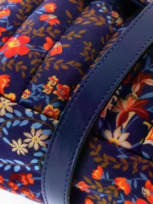 Gucci Gg Marmont Floral Print Cotton Small Shoulder Bag