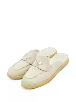 Prada Suede Flat Mules