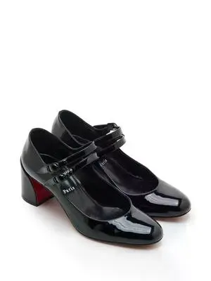 CHRISTIAN LOUBOUTIN Miss Jane Double Strap Patent Leather Pumps