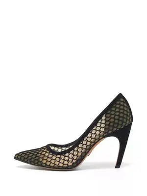 DIOR Christian Dior Black Mesh Pointed Toe Stiletto Pumps