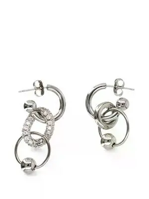JUSTINE CLENQUET Alison Crystal-embellished Hoop Earrings