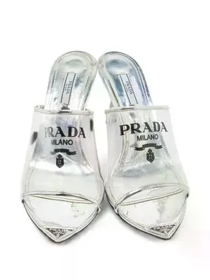 Prada Triangle Logo Slide Sandals
