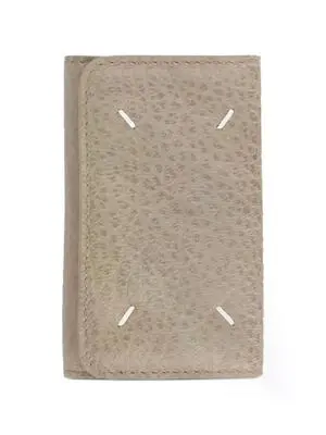 MAISON MARGIELA Four Stitches Grained Leather Keyring - Neutrals