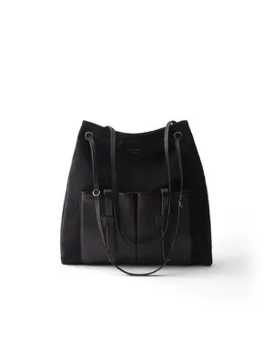 Prada Route Large Canvas And Leather Bag