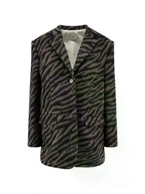 ALYSI Tiger-print Single-breasted Blazer