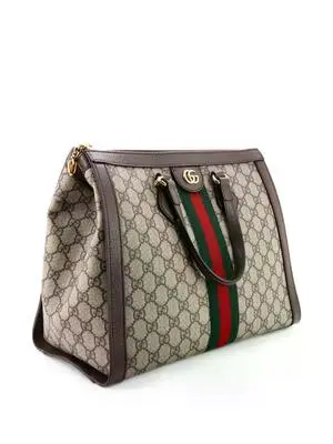 Gucci Ophidia Top Handle Gg Coated Canvas Tote Bag