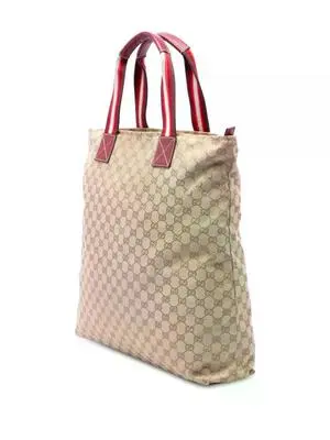 Gucci Gg Canvas Web Vertical Tote Bag