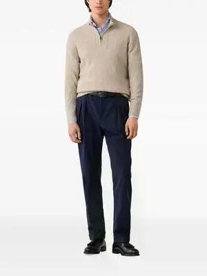 HACKETT LONDON Cartridge-rib Quarter-zip Knit
