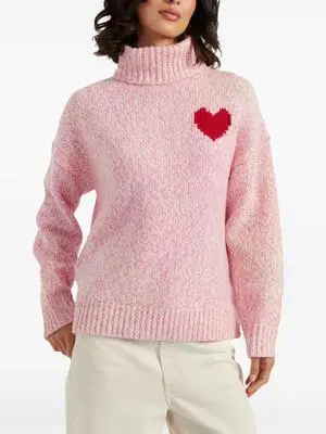 Chinti & Parker Heart Motif Roll Neck Sweater