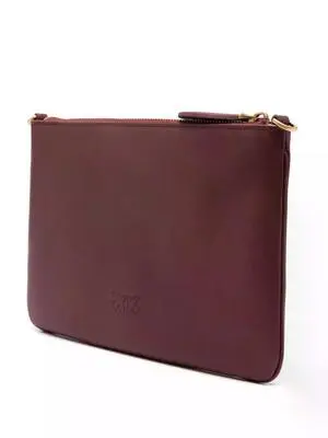 Pinko Flat Love Leather Crossbody Bag