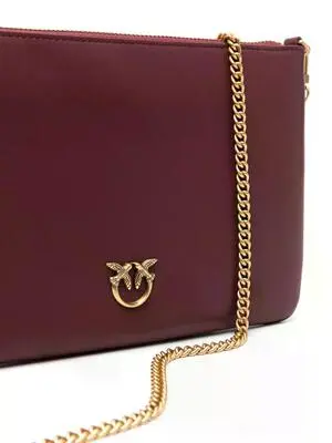Pinko Flat Love Leather Crossbody Bag