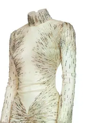 Amen Bead-embellished Sequined Maxi Dress