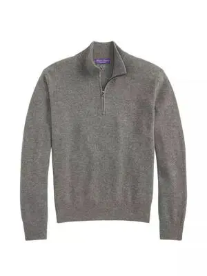 Ralph Lauren Purple Label Quarter-zip Cashmere Sweater - Grey