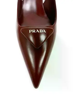 Prada Brushed-leather Slingback Pumps