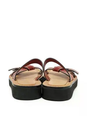 Loewe Gate Knotted Leather Sandals - Brown
