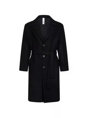 HEVO Single-breasted Belted Coat - Black