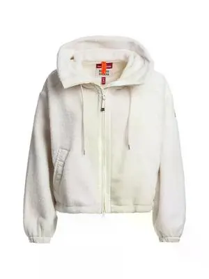 PARAJUMPERS Kisha Embroidered Fleece Texture Hoodie - White
