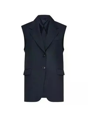 Max Mara Sleeveless Single-breasted Gilet In Virgin Wool