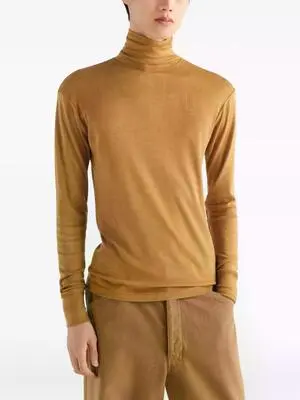 LEMAIRE Stand-collar Top In Wool And Silk Jersey