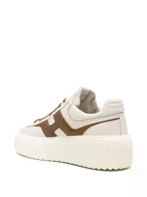Hogan Platform H-logo Leather Sneakers - Neutrals