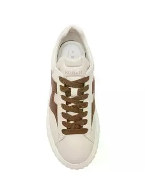 Hogan Platform H-logo Leather Sneakers - Neutrals