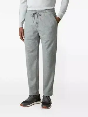 BRETT JOHNSON Drawstring Velvet-texture Track Pants - Grey