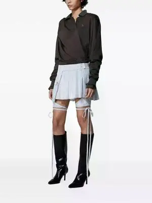 SRVC STUDIO Long-sleeve Wrap-front Polo Top
