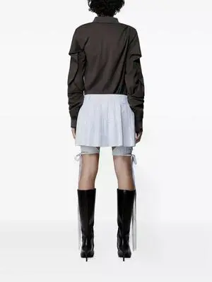SRVC STUDIO Long-sleeve Wrap-front Polo Top