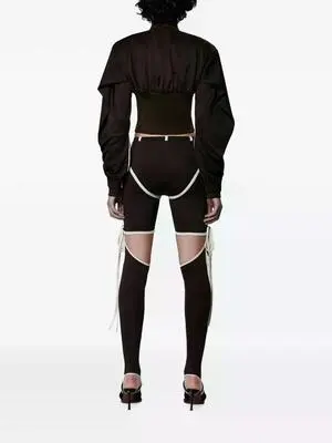 SRVC STUDIO Contour-panel Tie-detail Shorts