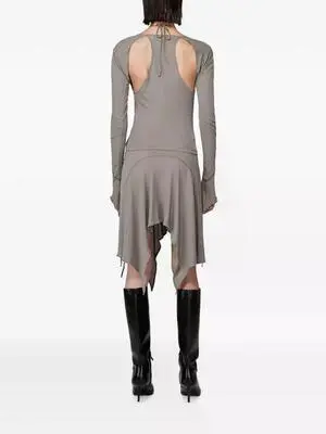 SRVC STUDIO Stiletto Cut-out Asymmetric Midi Skirt
