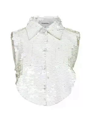 P.a.r.o.s.h Sleeveless Sequin Embellished Shirt