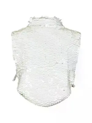 P.a.r.o.s.h Sleeveless Sequin Embellished Shirt