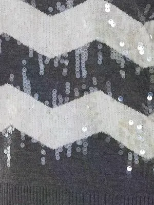 Liu Jo Sequin-embellished Chevron-pattern Sweater