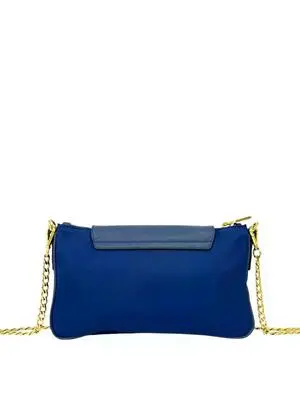 Prada Saffiano Trimmed Tessuto Chain Crossbody Bag